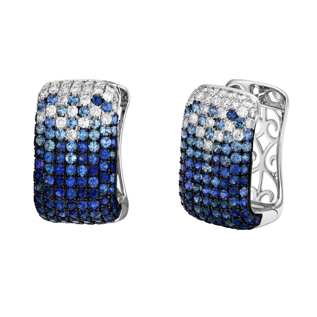 Blue Velvet Blue Sapphire Hoop Earrings – RUCHI New York